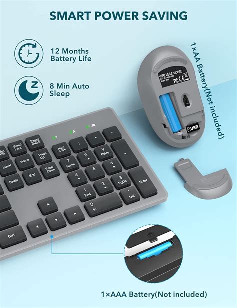 Buy Wireless Keyboard And Mouse WisFox Full Size Wireless Mouse And Keyboard Combo GHz