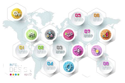 Business Infographic With 8 Steps Data Layout Organization Vector Data