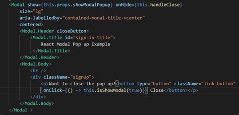 How To Create A Modal Pop Up In ReactJS Application