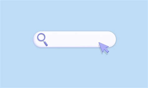 3d Vector Navigation Floating Search Bar For Web Browser Mockup Design