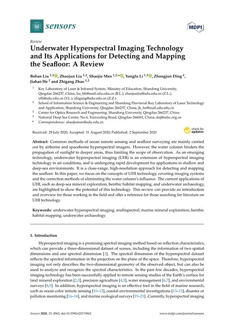 Underwater Hyperspectral Imaging Technology And Its Applications For Detecting And Mapping The