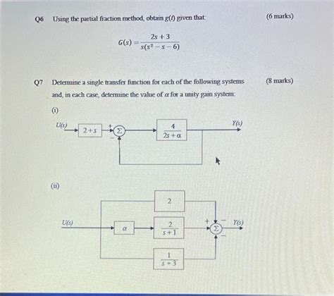 solved q6 using the partial fraction method obtain g f