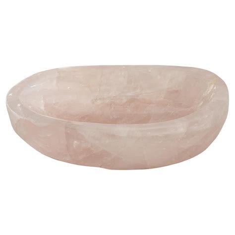 Contemporary Thick Rose Quartz Crystal Bowl For Sale At 1stdibs