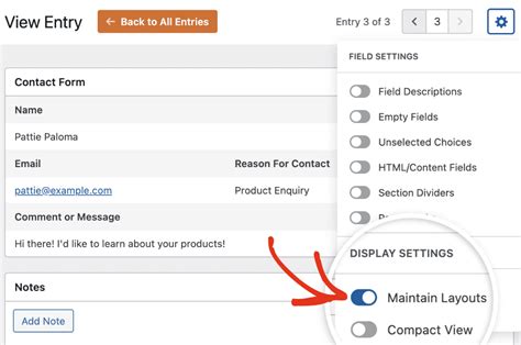 Customizing Single Entry View