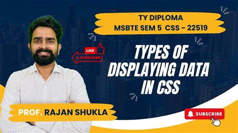 Types Of Displaying Data In Css Msbte Sem 5 Css 22519 For For