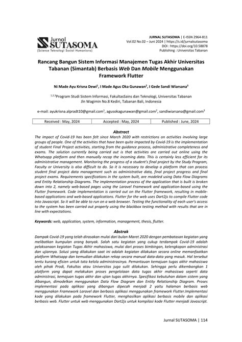 Pdf Rancang Bangun Sistem Informasi Manajemen Tugas Akhir Universitas Tabanan Simantab