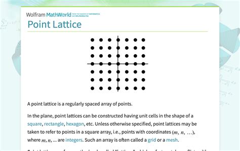 Point Lattice From Wolfram Mathworld
