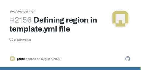 Defining Region In Template Yml File Issue 2156 Aws Aws Sam Cli GitHub