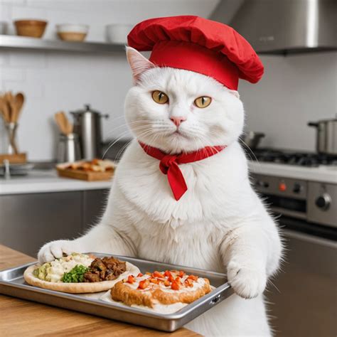 صوره قط ابيض لابس كاب بيكاسو الخليج Gulf Picasso