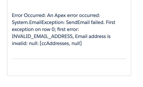 apex system emailexception sendemail failed first exception on row