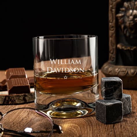 Custom Engraved Whiskey Glass Set In Wooden Box Perfect Valentines