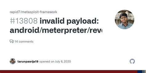 Invalid Payload Androidmeterpreterreversetcp · Issue 13808
