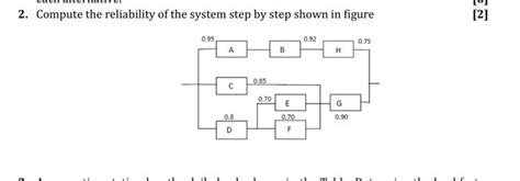 Solved Compute The Reliability Of The System Step By Step Chegg