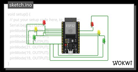 Traffic Signal Wokwi Esp32 Stm32 Arduino Simulator