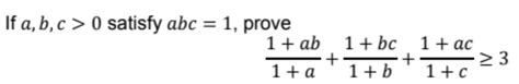 Solved Abc1 Prove 1a1ab1b1bc1c1ac≥3