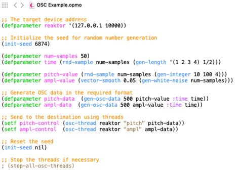 Controlling Reaktor From Opusmodus Using Osc Rangarajan
