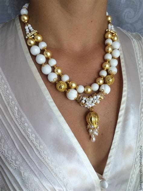 Колье бусы ручной работы Ярмарка Мастеров ручная работа Купить Колье из натуральных камней