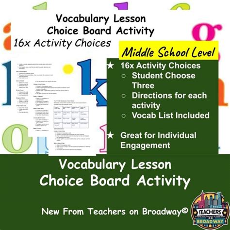 “rupt” Root Word Vocabulary Choice Board Activity Middle School Worksheet