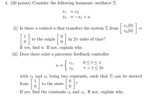 Solved 4 20 Points Consider The Following Harmonic