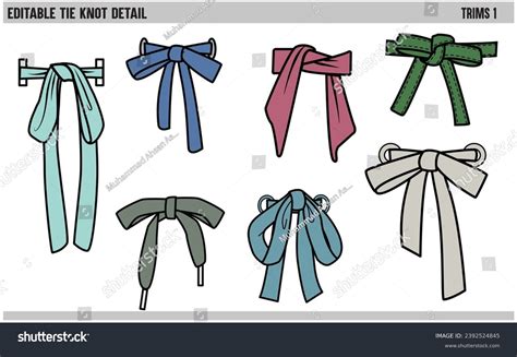 Drawstring Cord Flat Sketch Set Tie Stock Vector Royalty Free 2392524845 Shutterstock