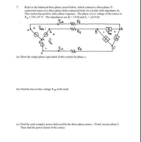 Solved Refer To The Balanced Three Phase Circuit Below Chegg
