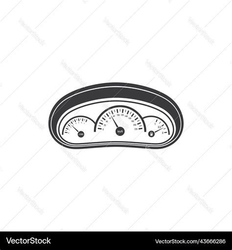 Car Speedometer Dashboard Isolated Monochrome Icon