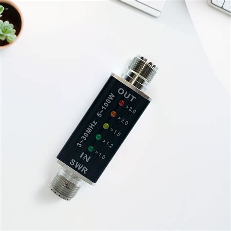 Mini Swr Meter 3 30mhz Frequency Led Standing Wave Meter Max 100w M Female Port Ebay
