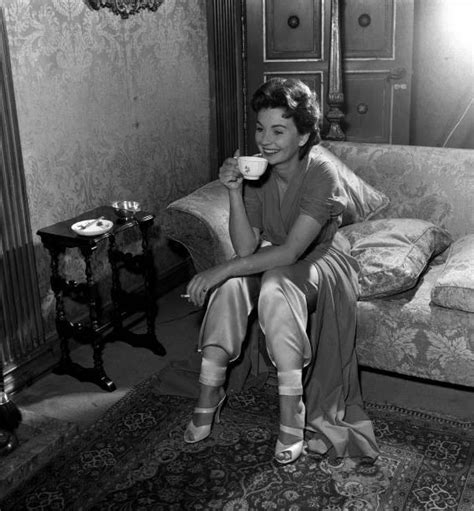British Film Actress Jean Simmons A Relaxed Pose With A Cup Of Tea