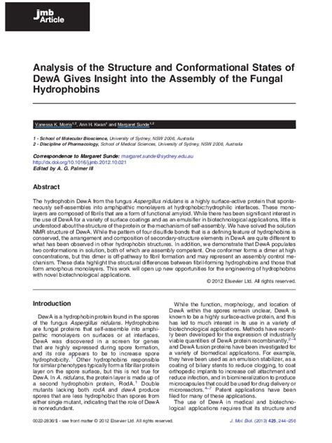 Pdf Analysis Of The Structure And Conformational States Of Dewa Gives