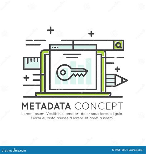 Metadata Selection Of Keywords Or The Content Isolated Modern Stock Illustration Illustration