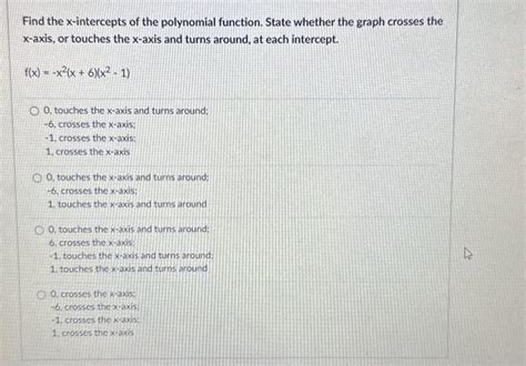 Solved Find The X Intercepts Of The Polynomial Function Chegg
