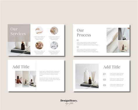 Minimal Modern Powerpoint Presentation Template Beige Dusk Blue