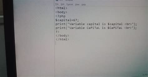 Php Program To Show Case Sensitive