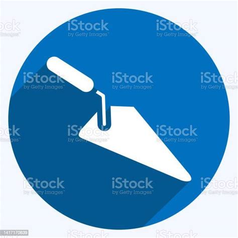 아이콘 흙손 정원 기호에 적합합니다 긴 그림자 스타일 편집 가능한 간단한 디자인 디자인 템플릿 벡터 간단한 그림 건설 기계류에