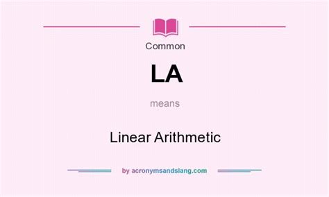 La Linear Arithmetic In Common By