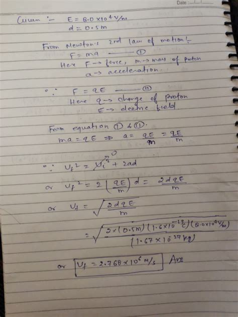 a proton is released from rest at a point a in a uniform electric field