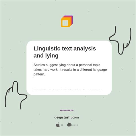 Linguistic Text Analysis And Lying Deepstash