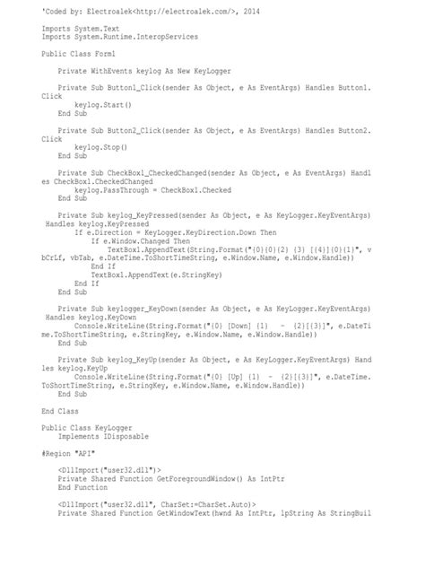 Visual Basic Keylogger 2010 Pdf Visual Basic Net Boolean Data Type