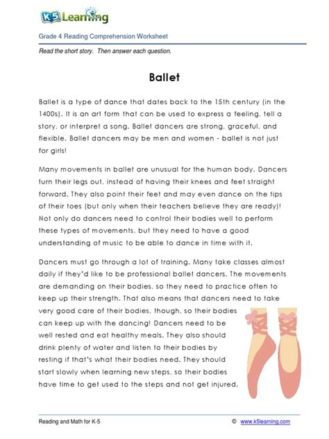 4th Grade 4 Ballet Pdf Dances Ballet