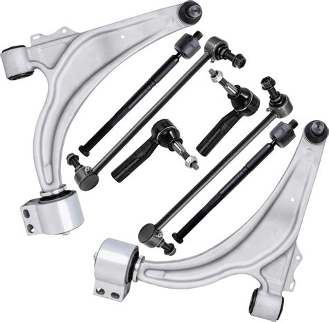 8pc Front Lower Control Arms Sway Bar Links Inner Outer Tie Rods