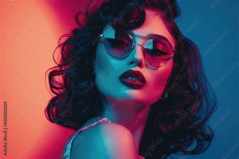 Stylish Cool Young Pinup Woman Beautiful Pop Art Pin Up Lady Fashion