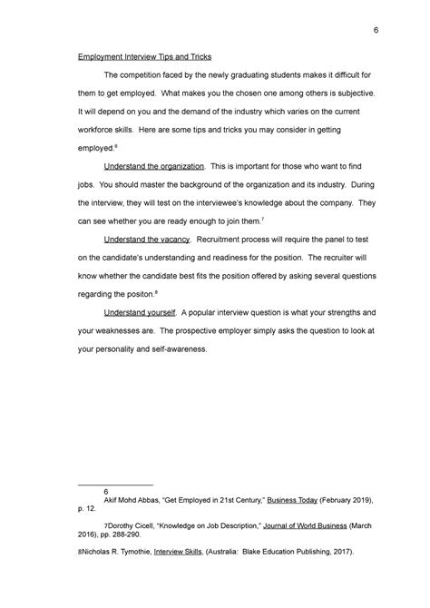 Example Report With Footnotes For Obm172 Assignments 6 Employment