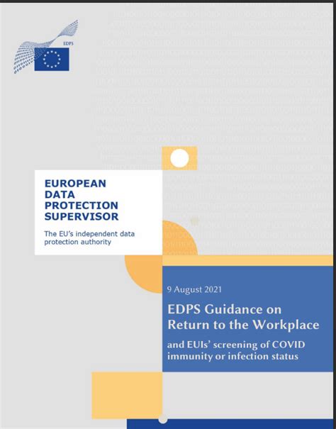 Edps Guidance On Return To Workplace Mos