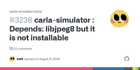 Carla Simulator Depends Libjpeg But It Is Not Installable Issue Carla Simulator
