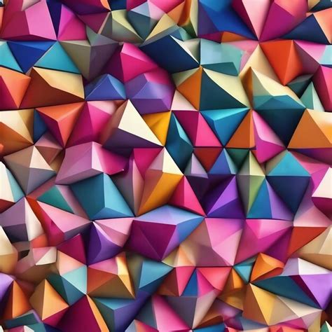 Abstract Low Poly Triangle Seamless Pattern 3d Render Premium Ai Generated Image