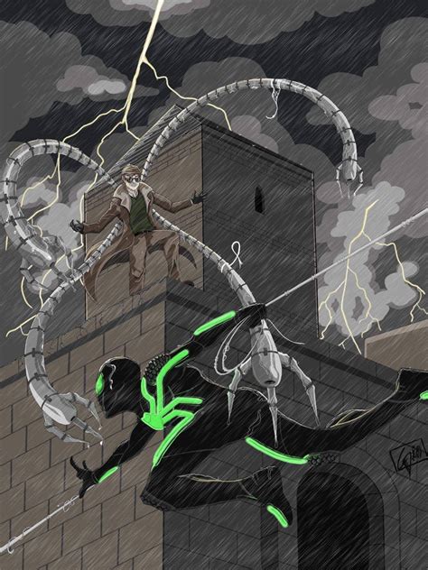 Neon Spidey Vs Ock By Cd Illustrator 89 On Deviantart