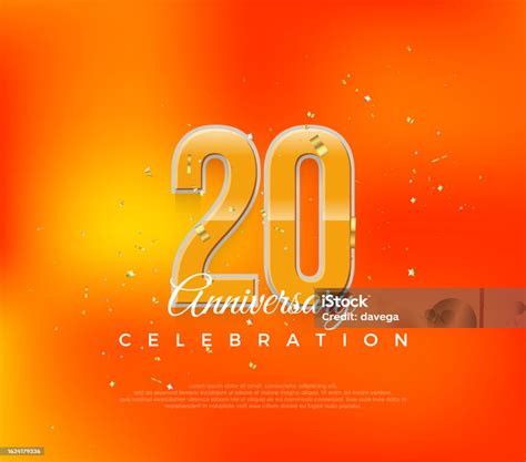 20 주년을 맞이 고급스러운 오렌지 컬러 디자인 간단한 현대 프리미엄 벡터입니다 20에 대한 스톡 벡터 아트 및 기타 이미지 20 공휴일 광고 Istock