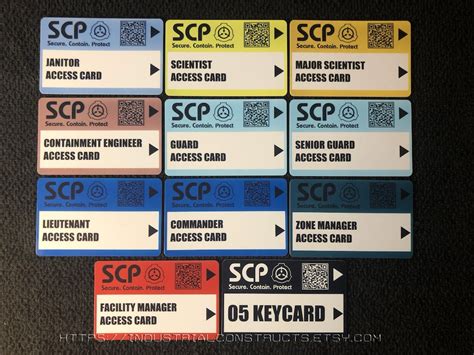 SCP Foundation Key Cards Secret Laboratory Version Etsy