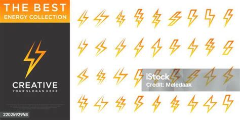 번개 아이콘 세트 전기 표지판 및 기호 전원 아이콘입니다 에너지 기호 벡터 일러스트 레이 션 개념에 대한 스톡 벡터 아트 및 기타 이미지 Istock