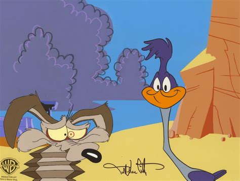 Looney Tunes Original Production Cel Wile E Coyote And Road Runner
